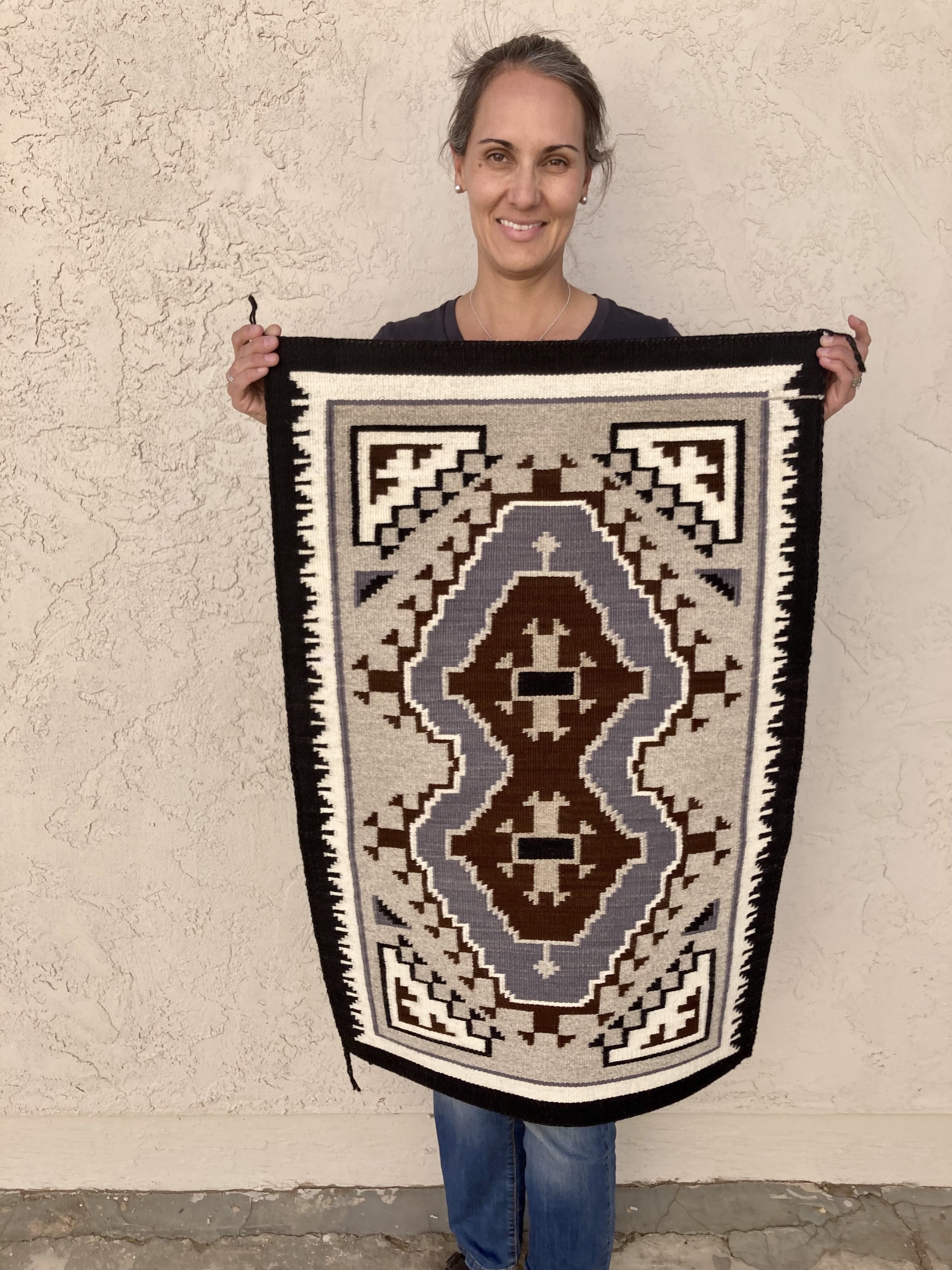 tressa and her own weaving (two gray hills style) – Kate Davies